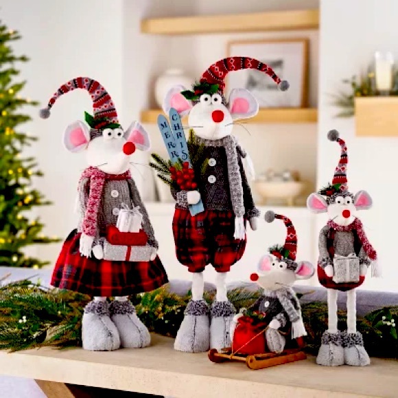 Holiday | Plush Mice Family Set Of 4 | Poshmark